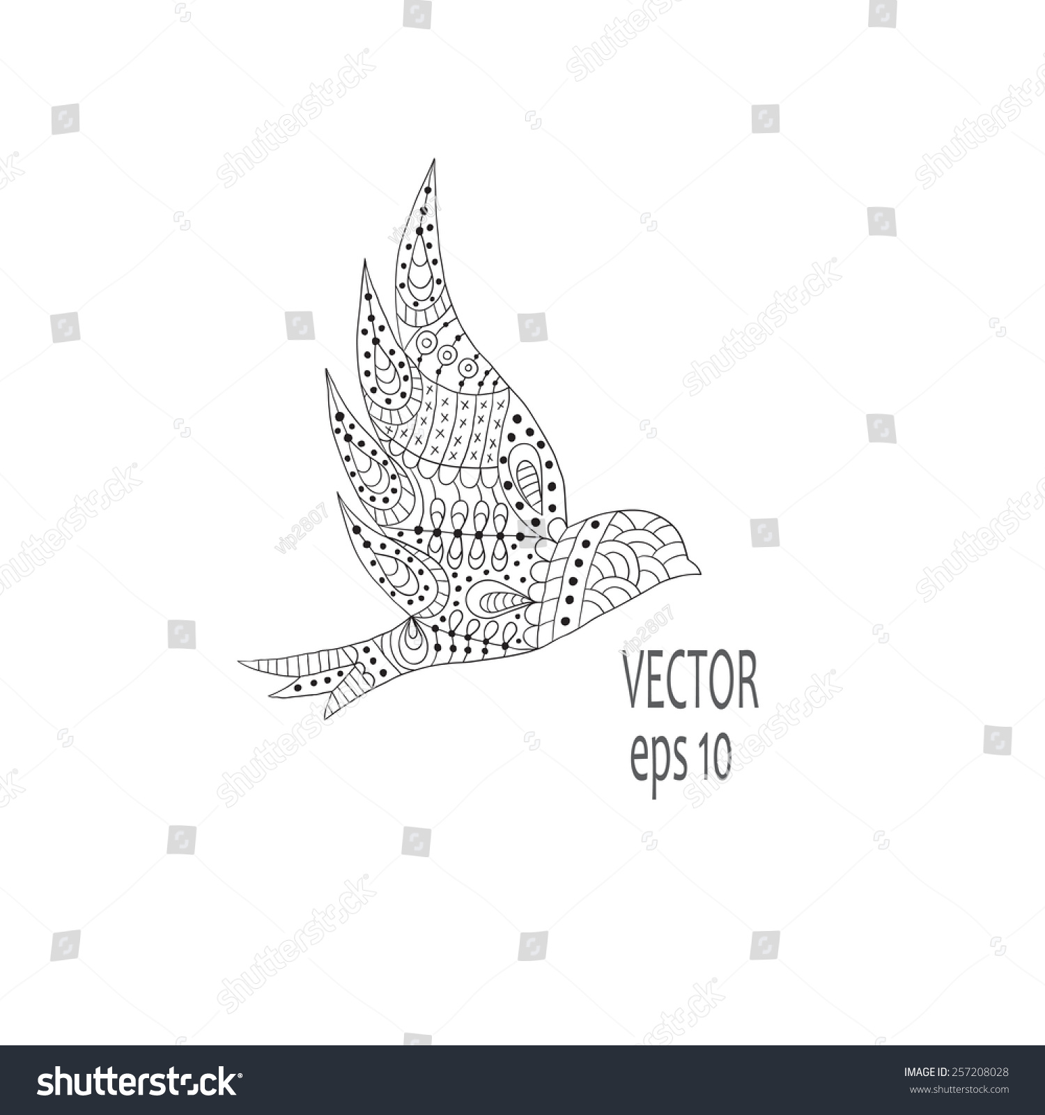 Black Bird Isolated Expanded Wings Logo Stock Vector (Royalty Free ...