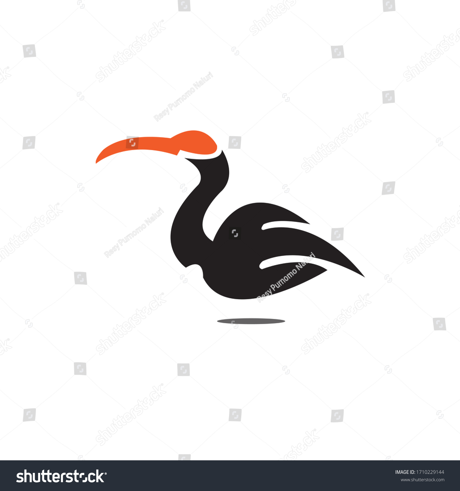 Black Bird Logo Design Concept Stock Vector (Royalty Free) 1710229144 ...