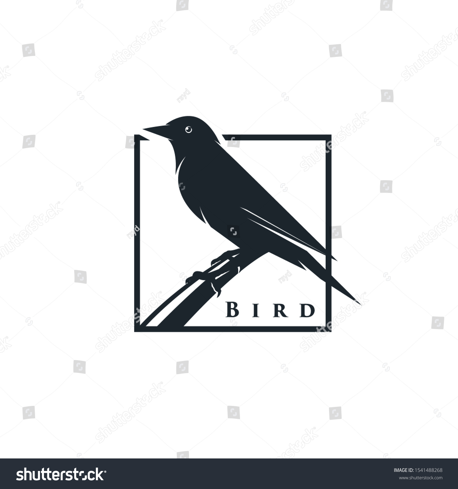 Black Bird Logo Design Vector: vector de stock (libre de regalías ...