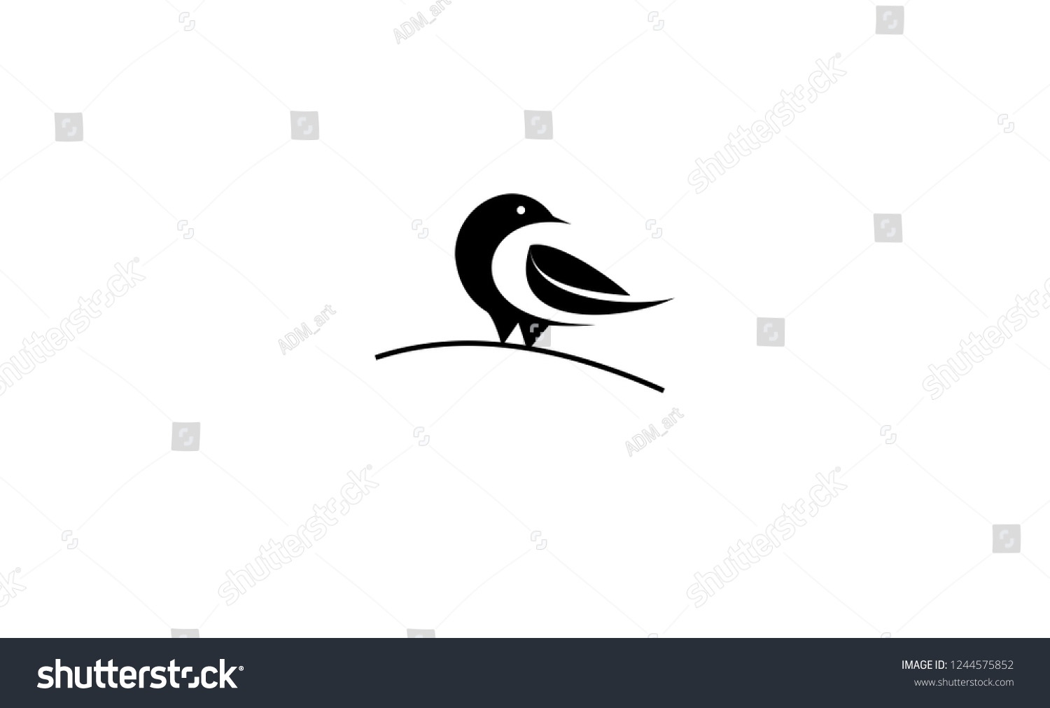 Black Bird Vector Stock Vector (Royalty Free) 1244575852 | Shutterstock