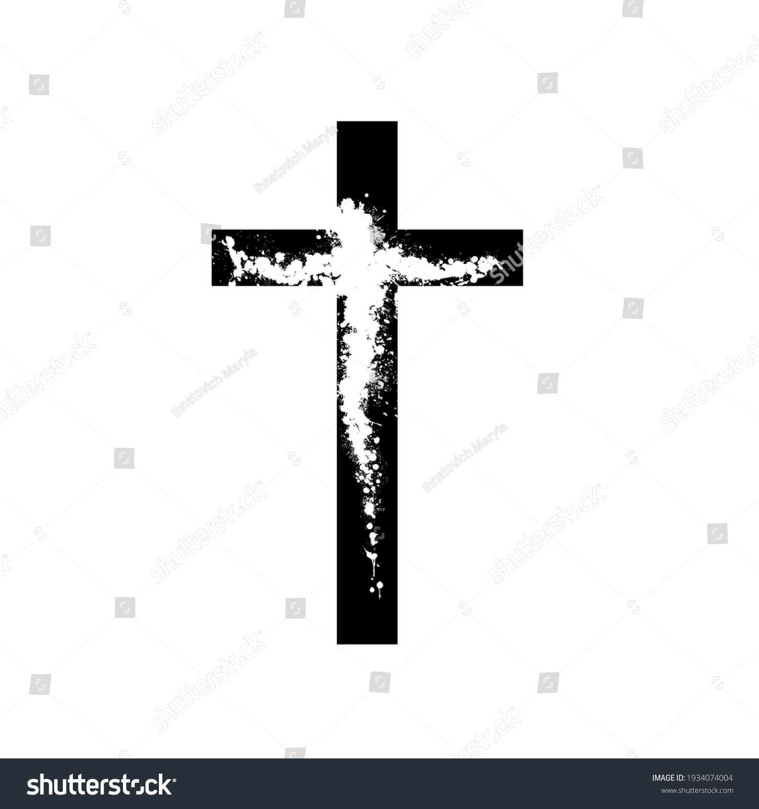 Black Blotted Cross Vector Illustration Stock Vector (Royalty Free ...