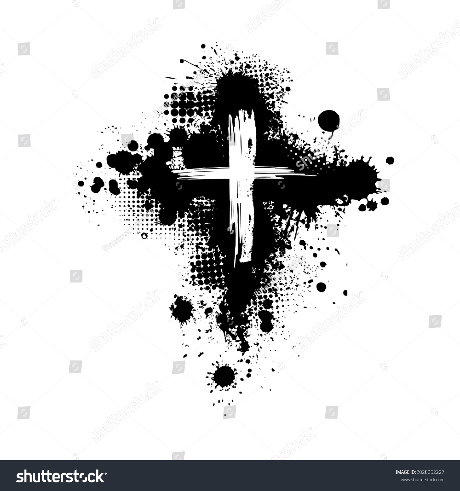 Black Blotted Cross Vector Illustration Stock Vector (Royalty Free ...