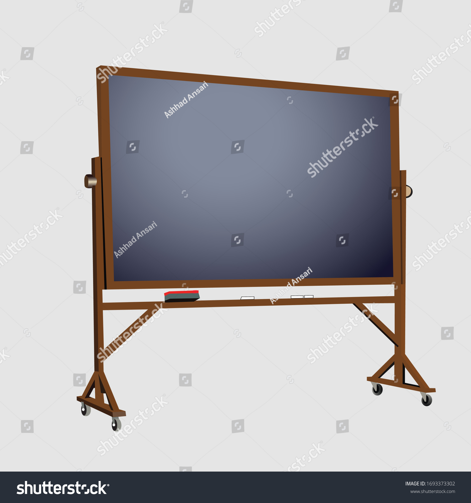 Black Board Moveable Frame Eraser Vector: เวกเตอร์สต็อก (ปลอดค่า ...