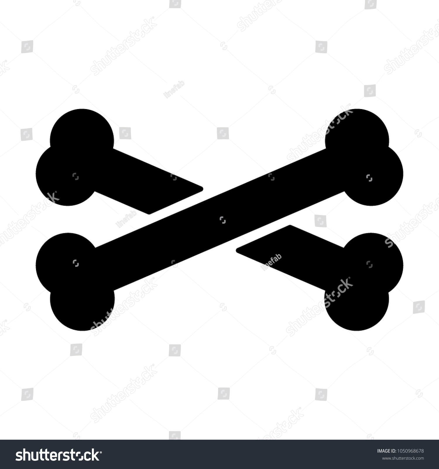 Black Bone Cross Stock Vector (Royalty Free) 1050968678 | Shutterstock