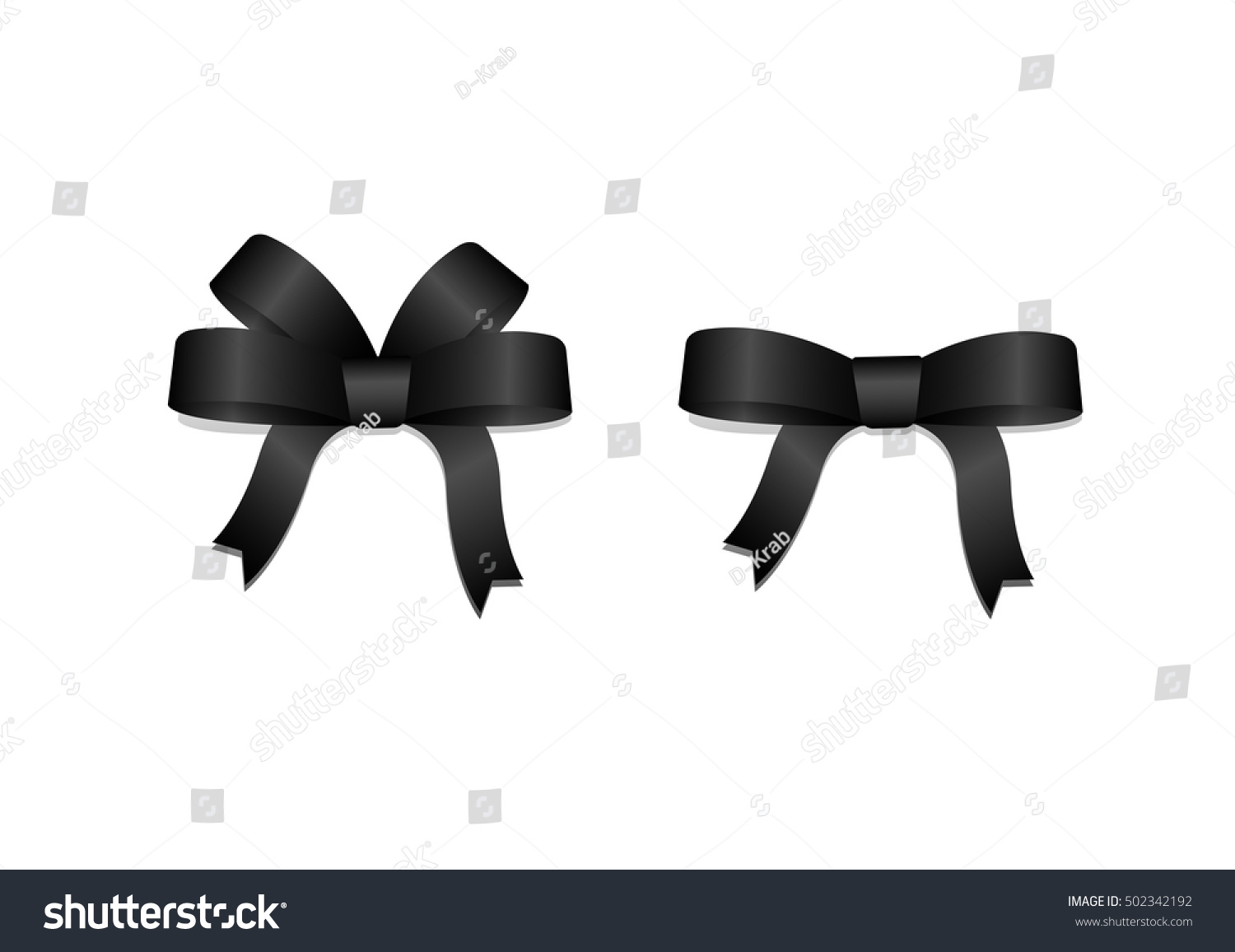 Black Bow Vector Illustration Stock Vector (Royalty Free) 502342192