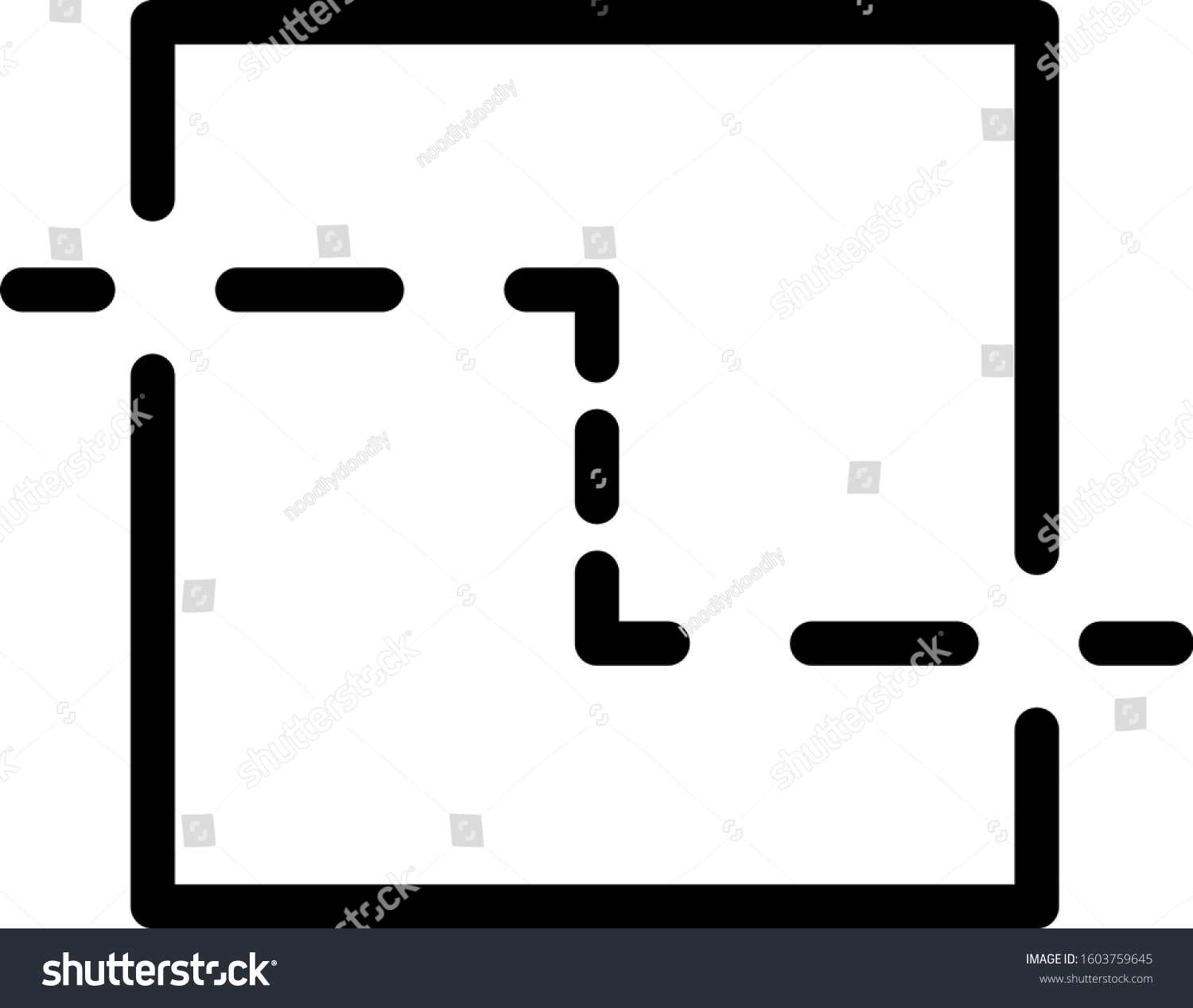 Black Box Dotted Line Inside Stock Vector (Royalty Free) 1603759645 ...