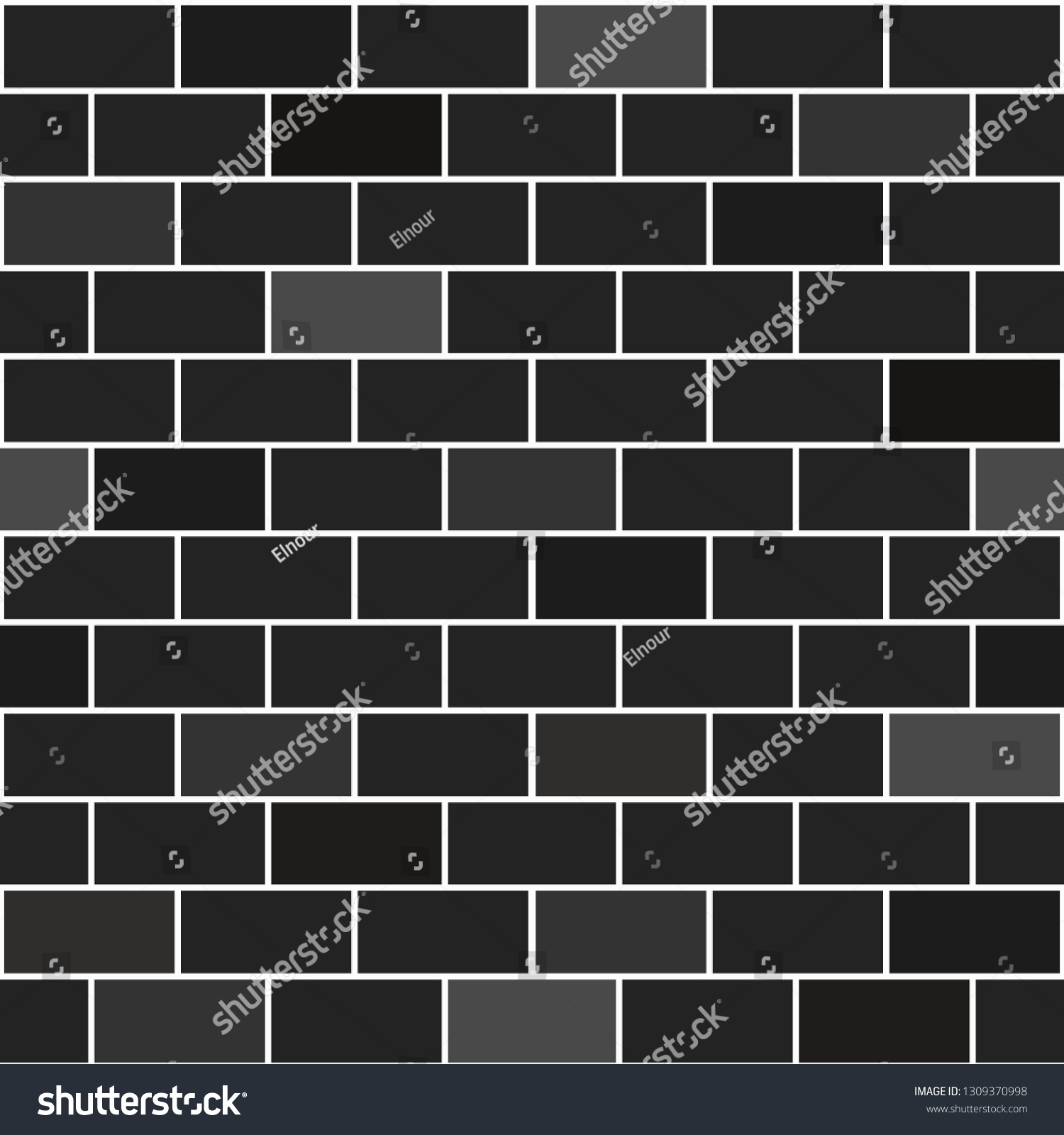 Black Bricks Wall Decorative Blocks Wallpaper Stock Vector (Royalty ...