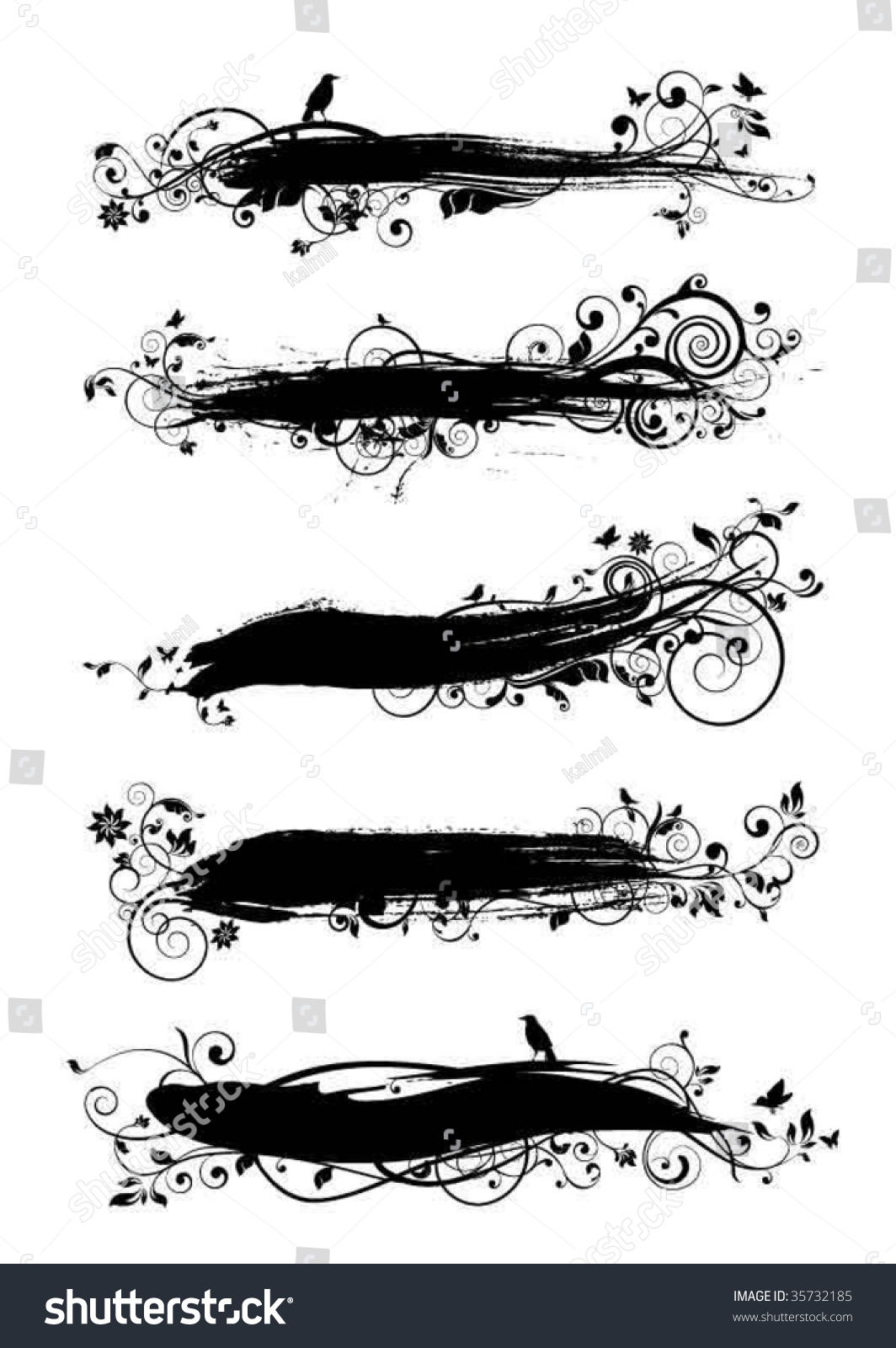 Black Brush Design Stock Vector (Royalty Free) 35732185 | Shutterstock