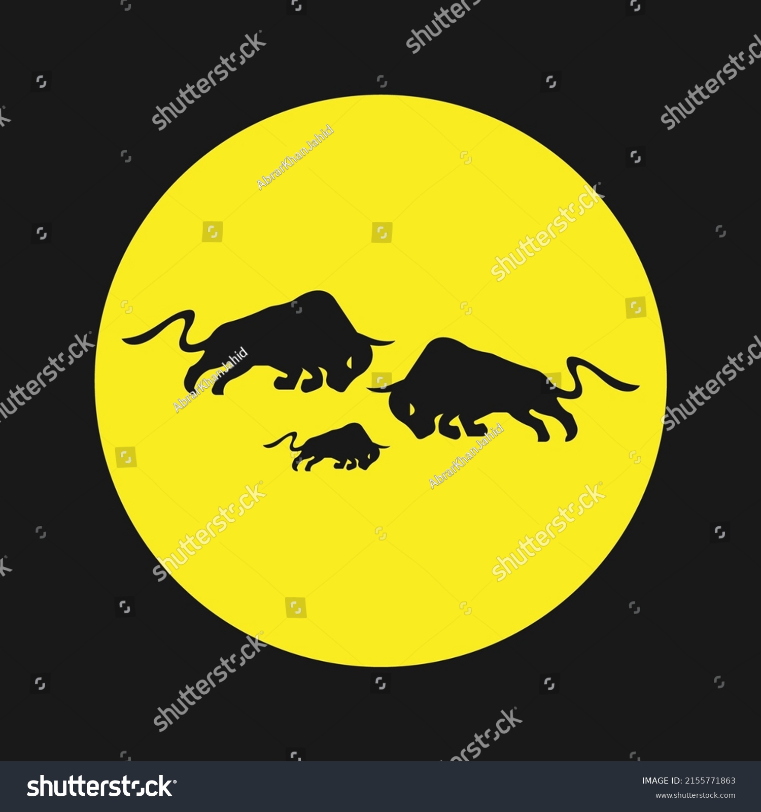 Black Bull Circle Vector Logo Stock Vector (Royalty Free) 2155771863 ...
