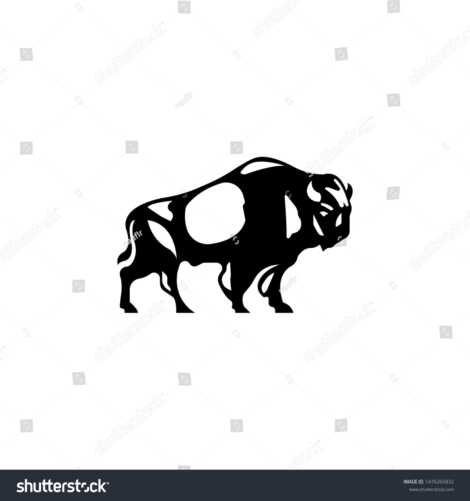Black Bull Logo Icon Vector Stock Vector (Royalty Free) 1476265832