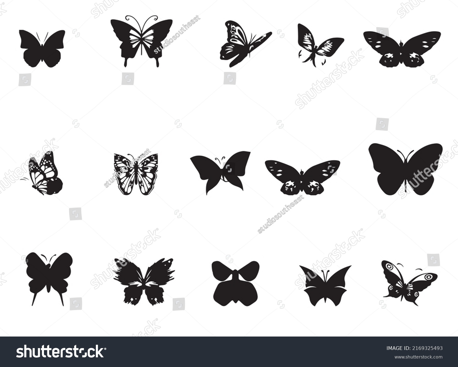 Black Butterfly Vector Image Butterfly Image Stock Vector (Royalty Free ...