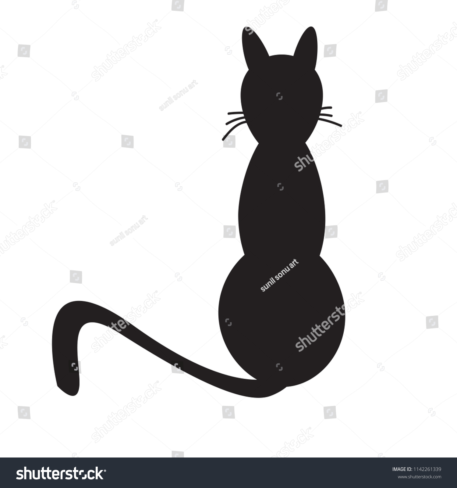 Black Cat Back Design Stock Vector (Royalty Free) 1142261339 | Shutterstock