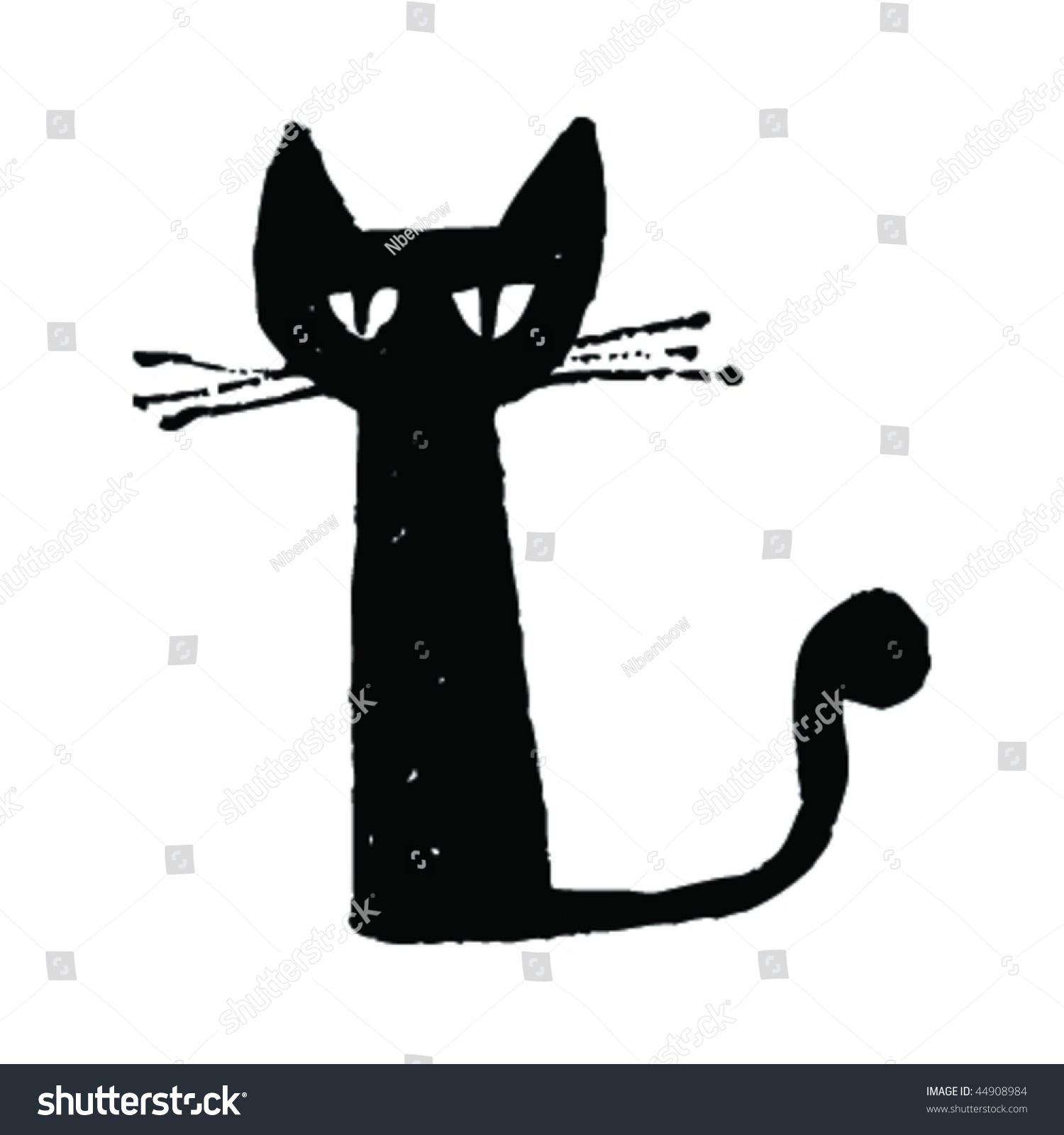Black Cat Drawing Stock Vector Illustration 44908984 : Shutterstock