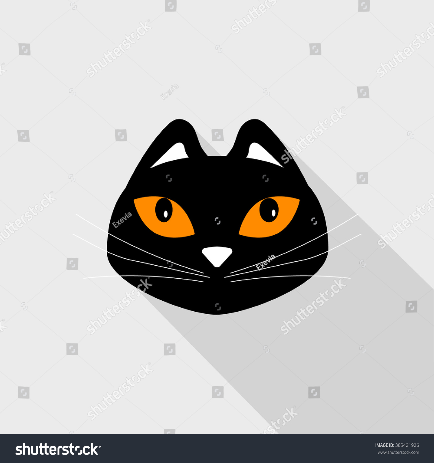 Black Cat Flat Design Stock Vector (Royalty Free) 385421926 | Shutterstock