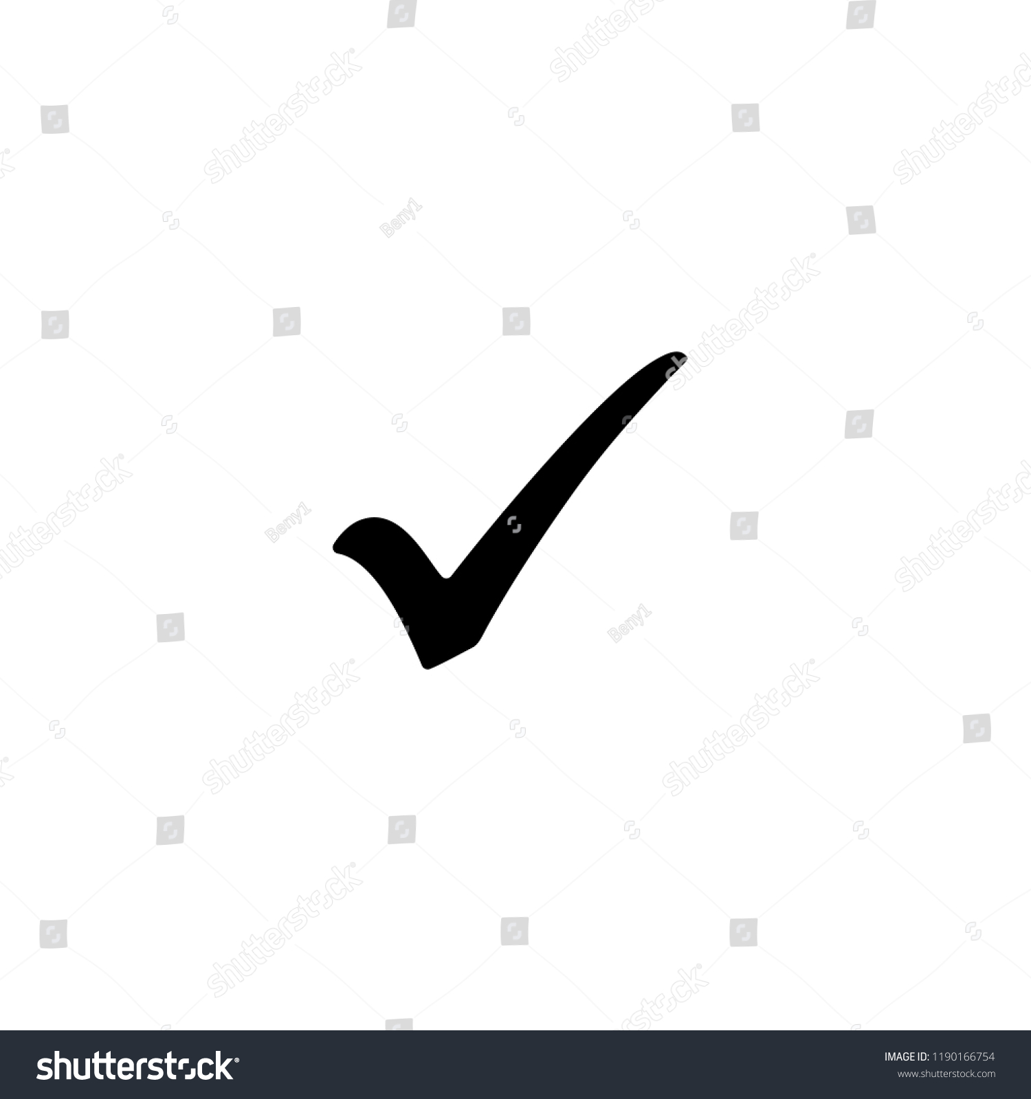 Black Check Mark Symbol Stock Vector (Royalty Free) 1190166754
