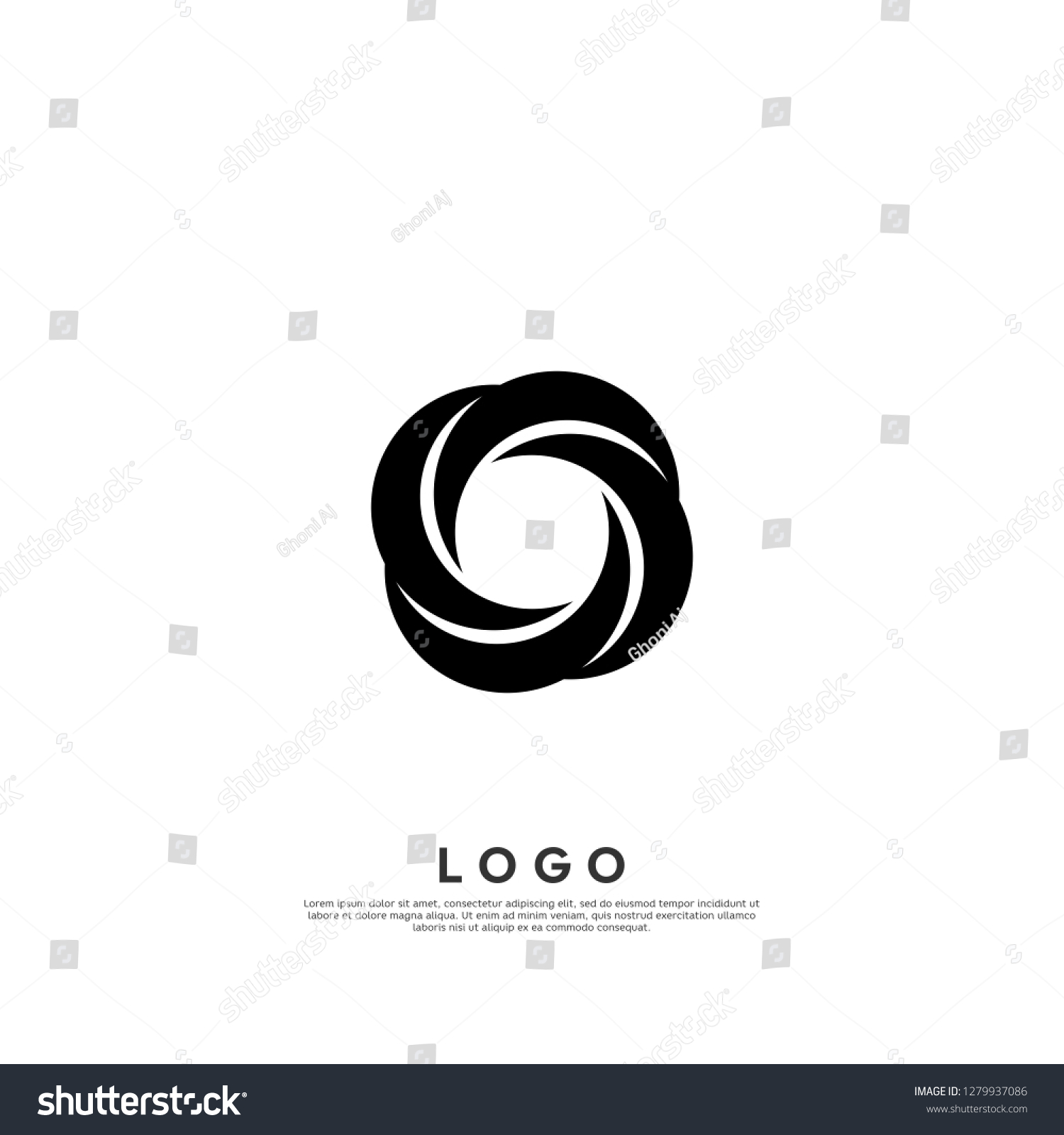 Black Circle Logo Design Template Creative: เวกเตอร์สต็อก (ปลอดค่า ...