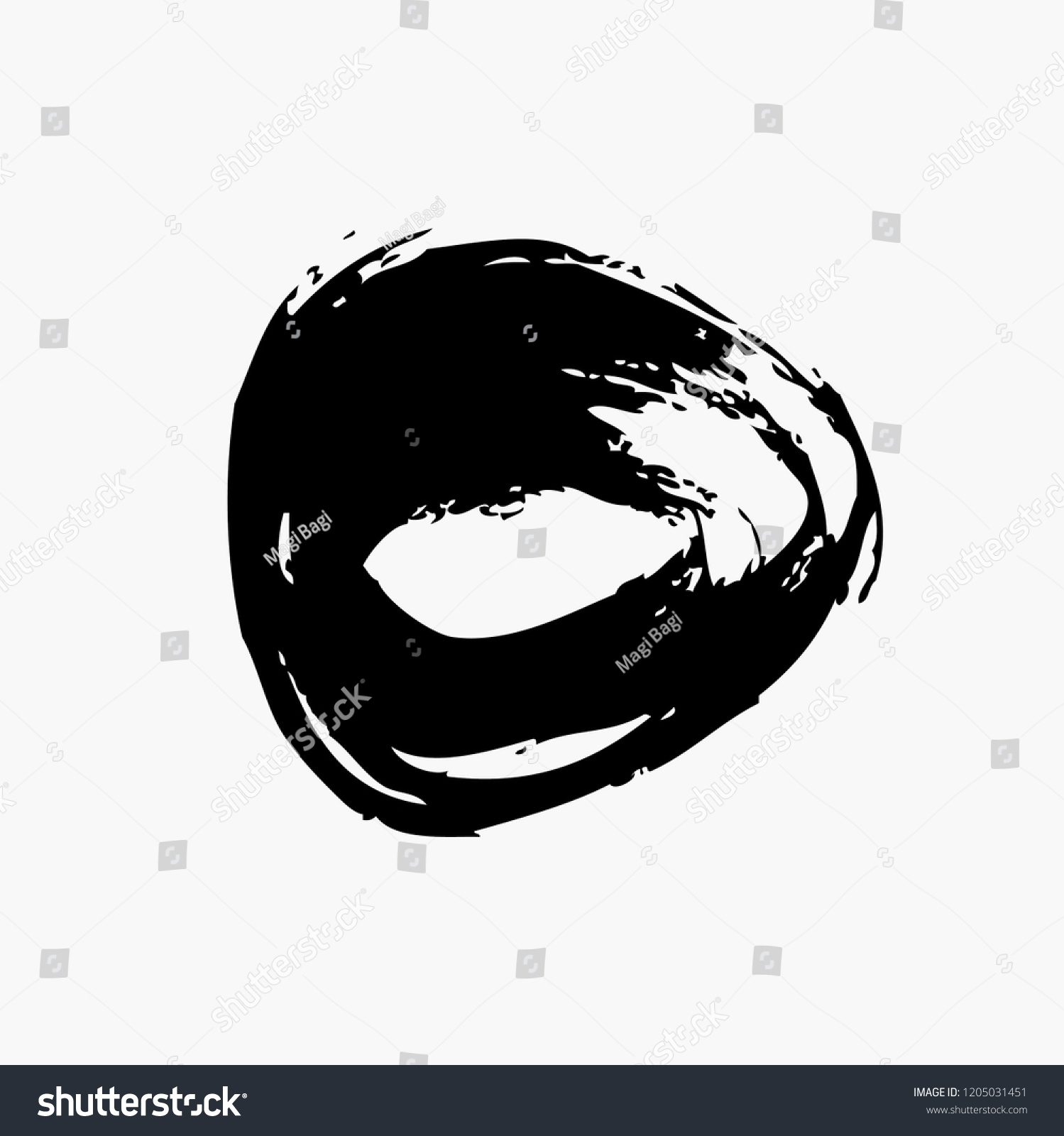 Black Circle Vector Brushstroke Stock Vector (Royalty Free) 1205031451 ...