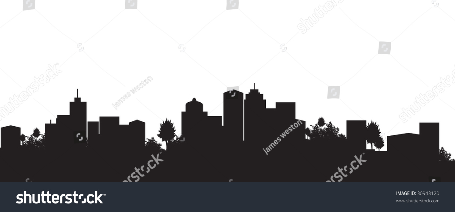 Black Cityscape Stock Vector (Royalty Free) 30943120 - Shutterstock