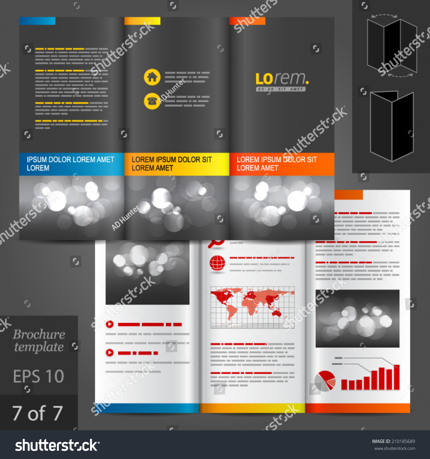Black Classic Vector Brochure Template Design Stock Vector 210185689 ...