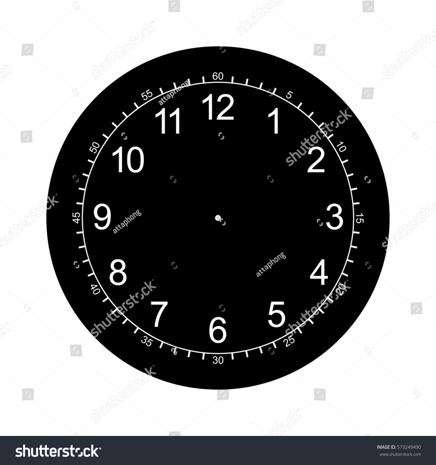Black Clock Face Blank Isolated On: เวกเตอร์สต็อก (ปลอดค่าลิขสิทธิ์ ...