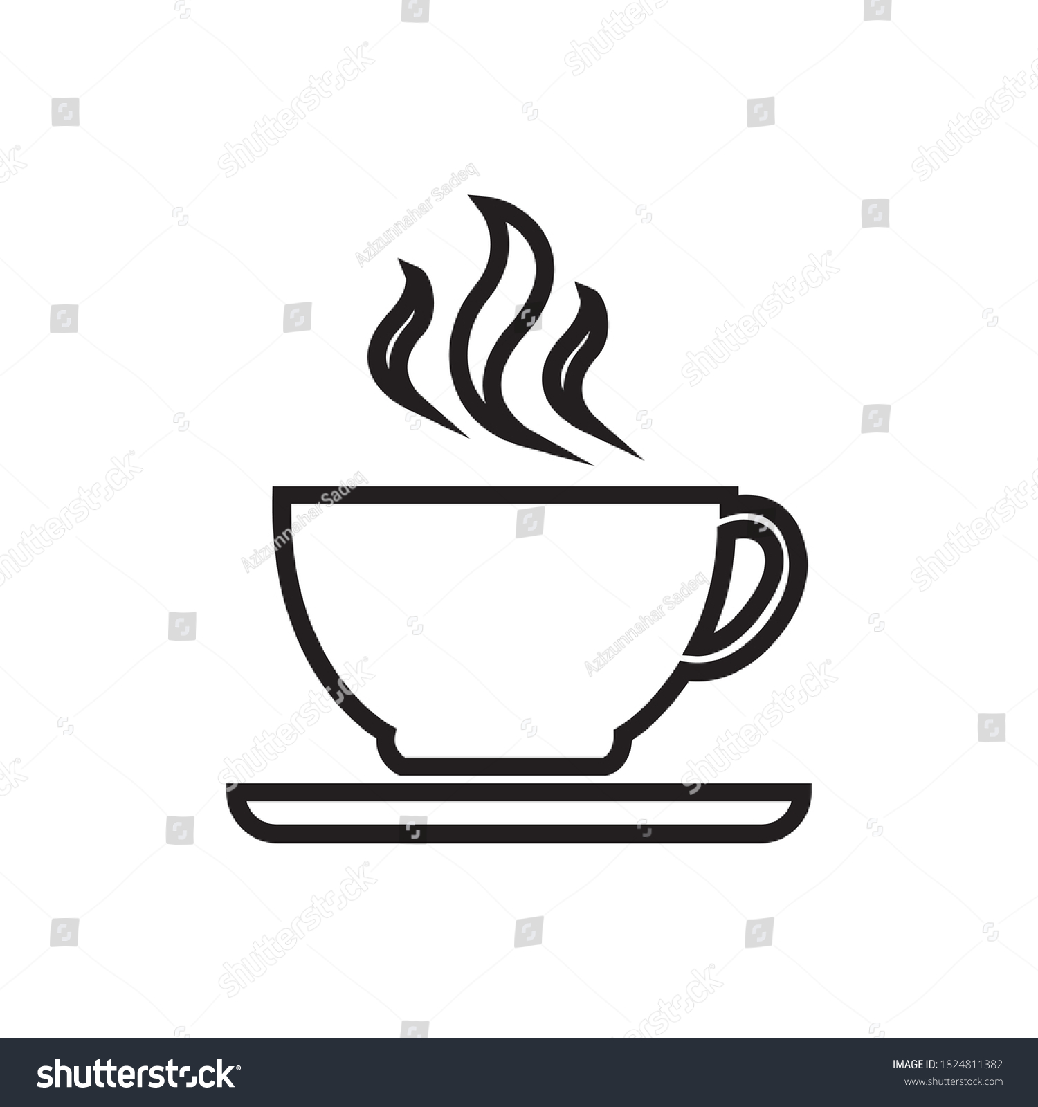 Black Coffee Logo Icon Vector Stock Vector (Royalty Free) 1824811382 ...