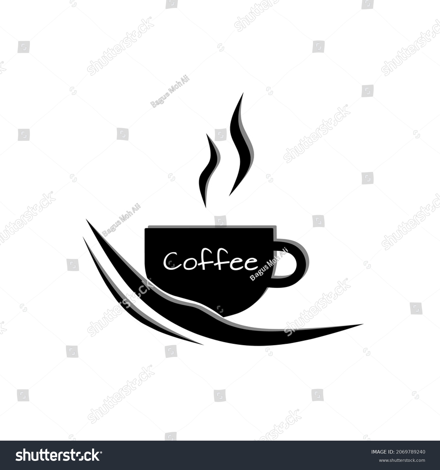 Black Coffee Logo Vector On White Stock Vector (Royalty Free ...