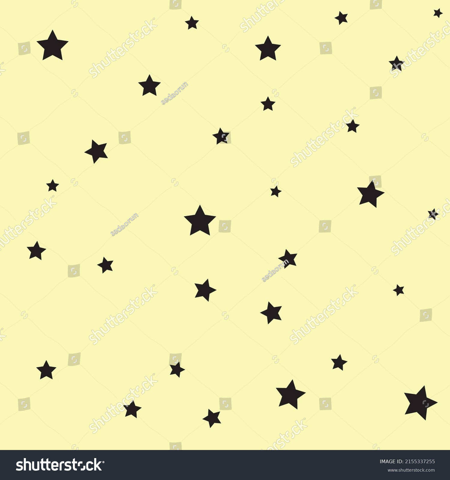 Black Color Star Patterns On Yellow Stock Vector (Royalty Free ...