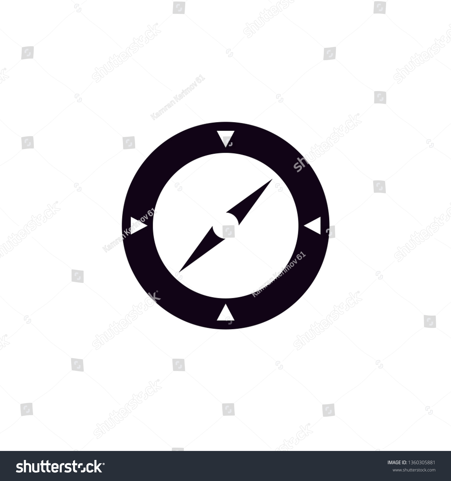 Black Compass Icon White Background Stock Vector (Royalty Free ...