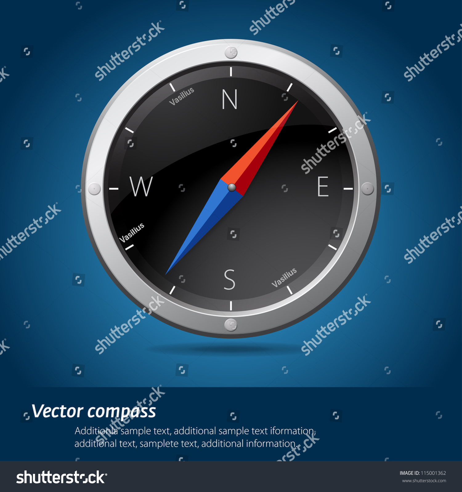 Black Compass Vector Illustration Stock Vector (Royalty Free) 115001362