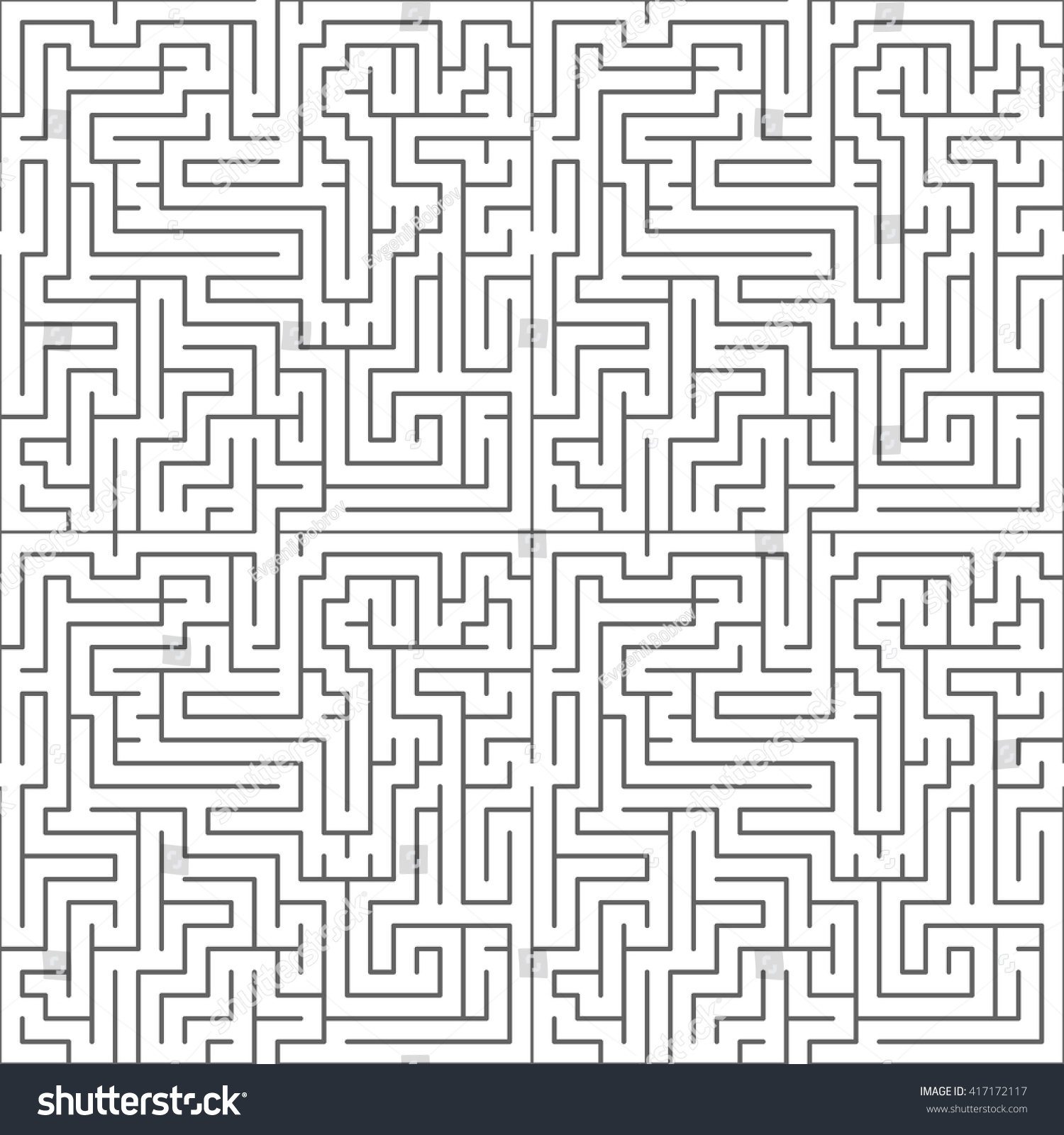 Black Complicated Maze On White Seamless Stock Vector 417172117 ...