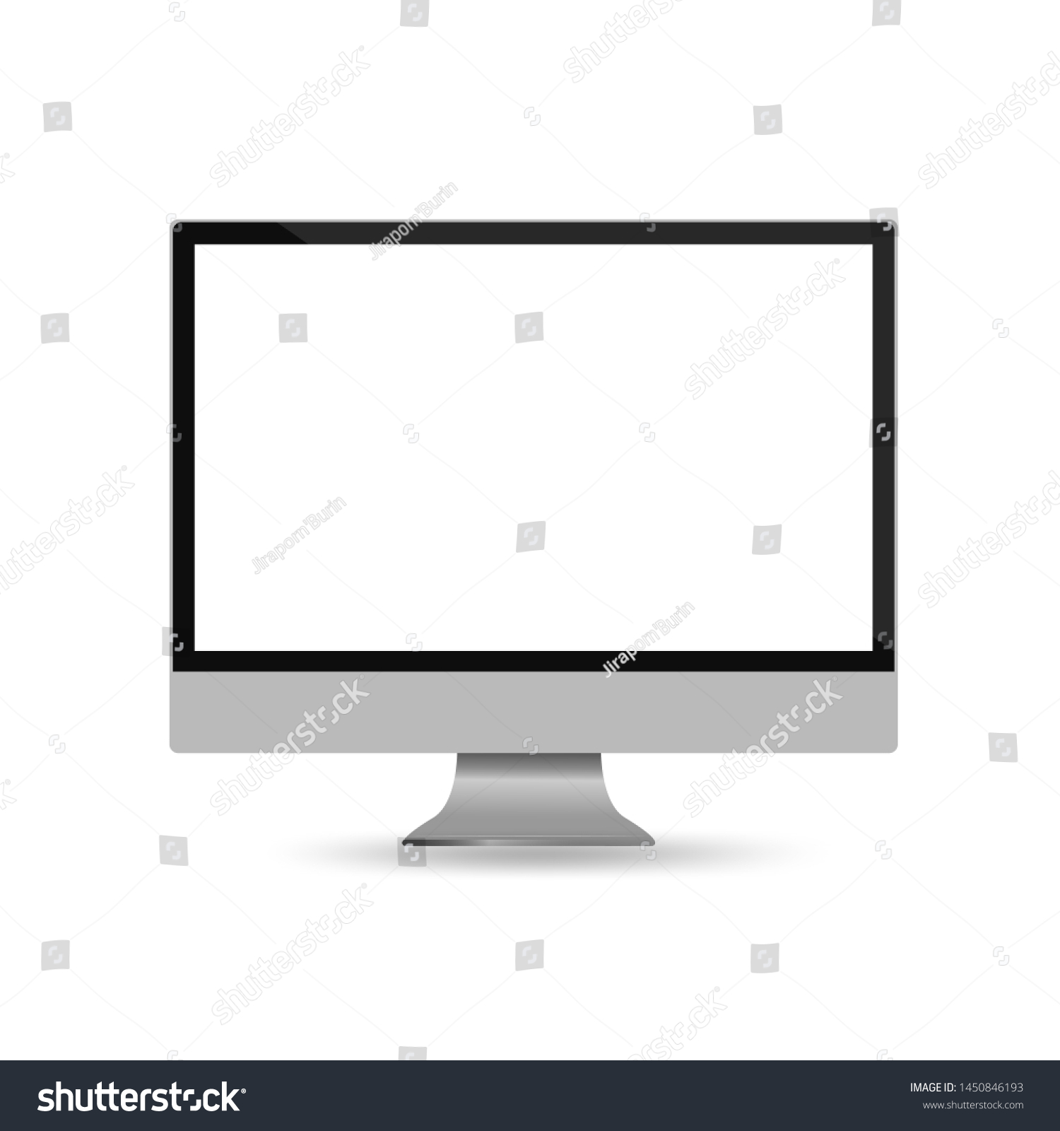 Black Computer Illustration On White Background Stock Vector (Royalty ...