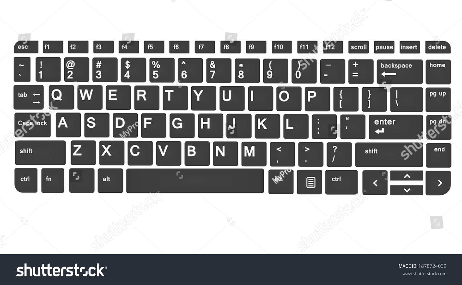 Black Computer Keyboard Vector Illustration Stock Vector (Royalty Free ...