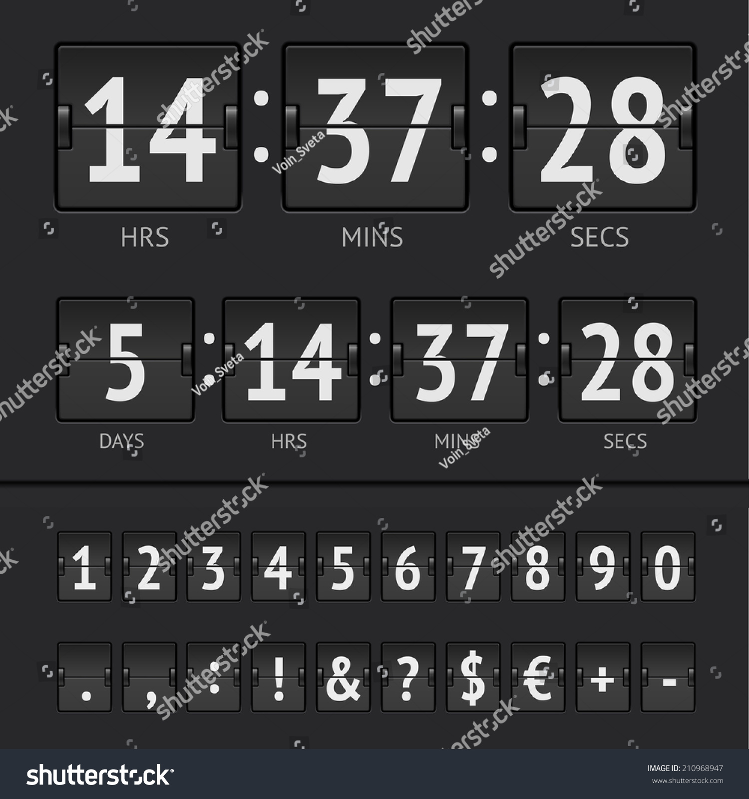 Black Countdown Timer Scoreboard Numbers Vector: Vector có sẵn (miễn ...