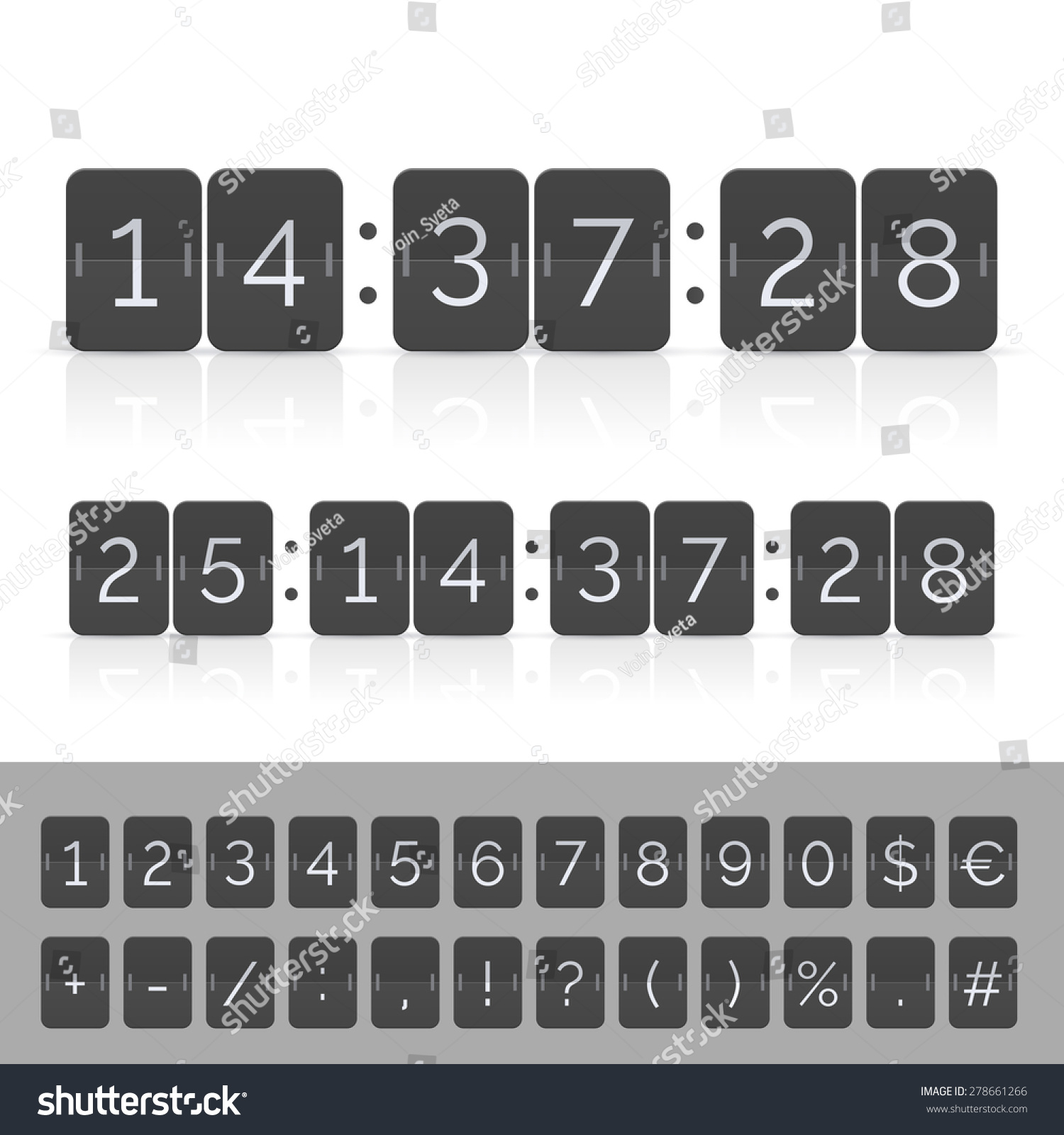 Black Countdown Timer Scoreboard Numbers Vector: เวกเตอร์สต็อก (ปลอดค่า ...