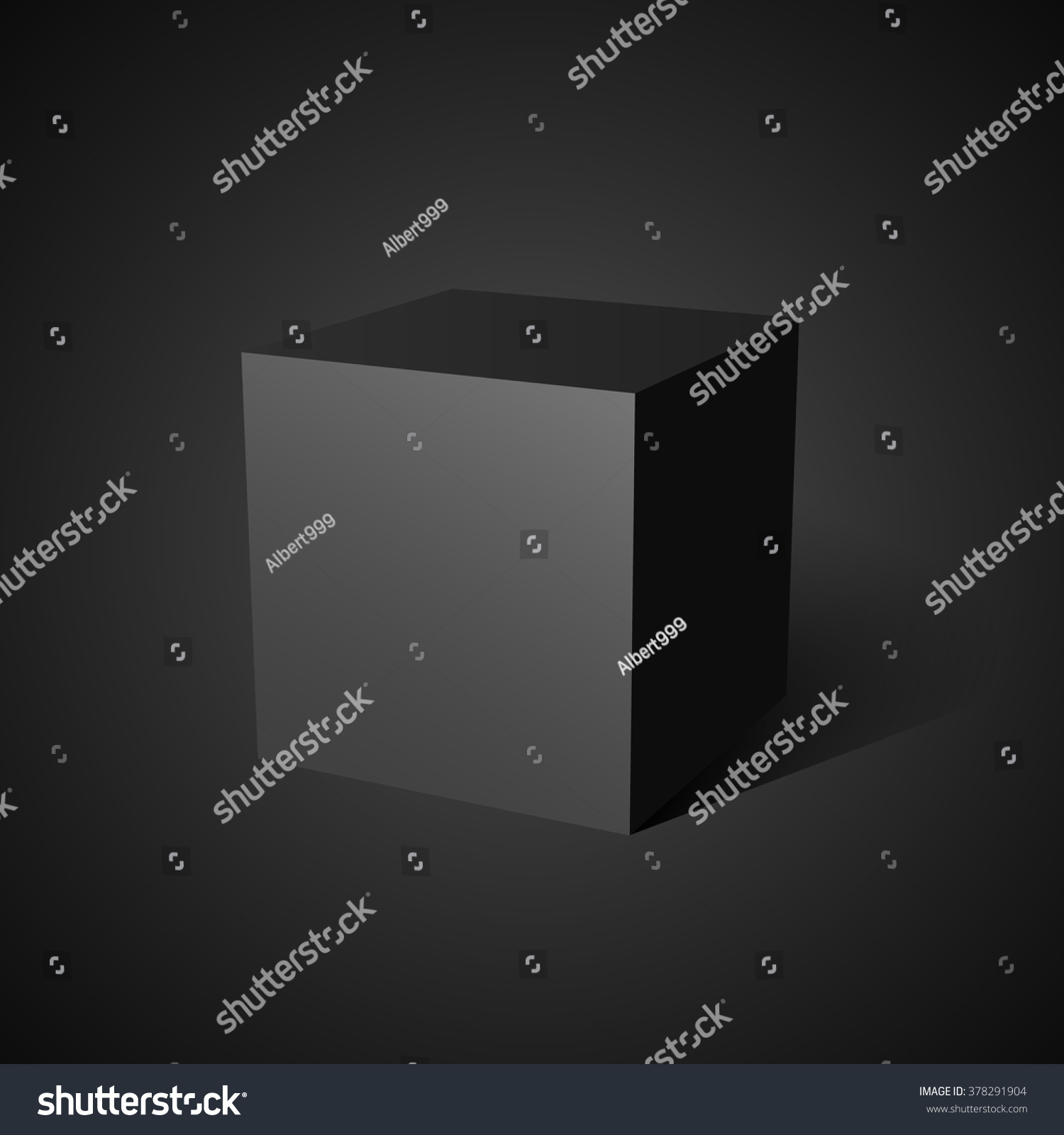 Black Cube Square Box Vector Illustration Stock Vector (Royalty Free ...