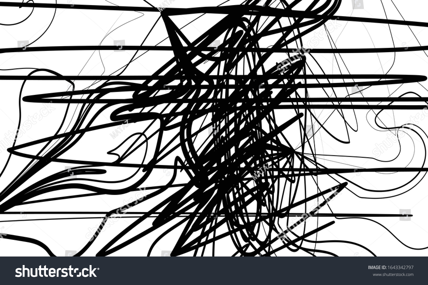 Black Curved Lines Art Abstract Outline: vector de stock (libre de ...