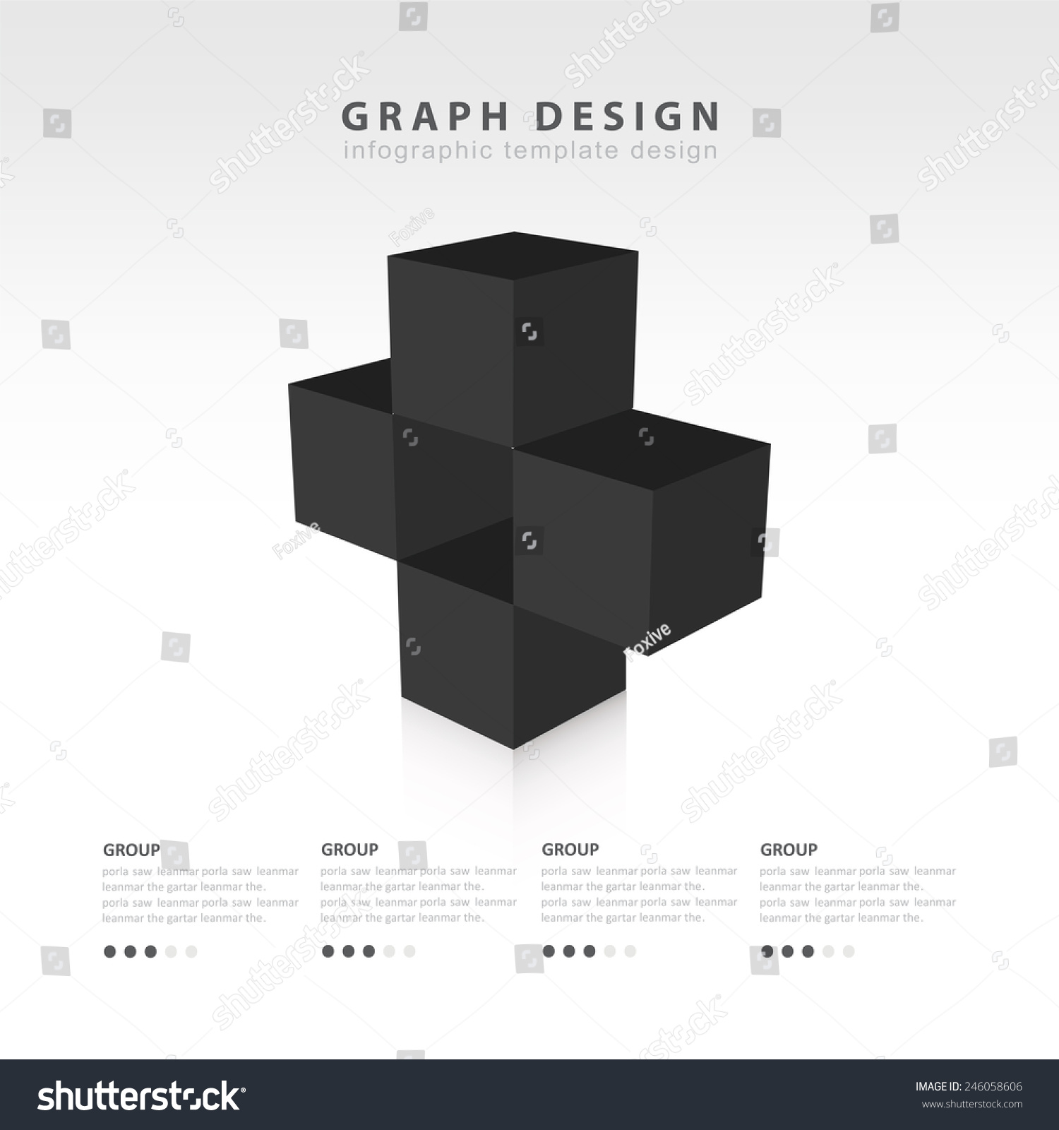 Black 3d Cube Graph Info Graphic: vector de stock (libre de regalías ...