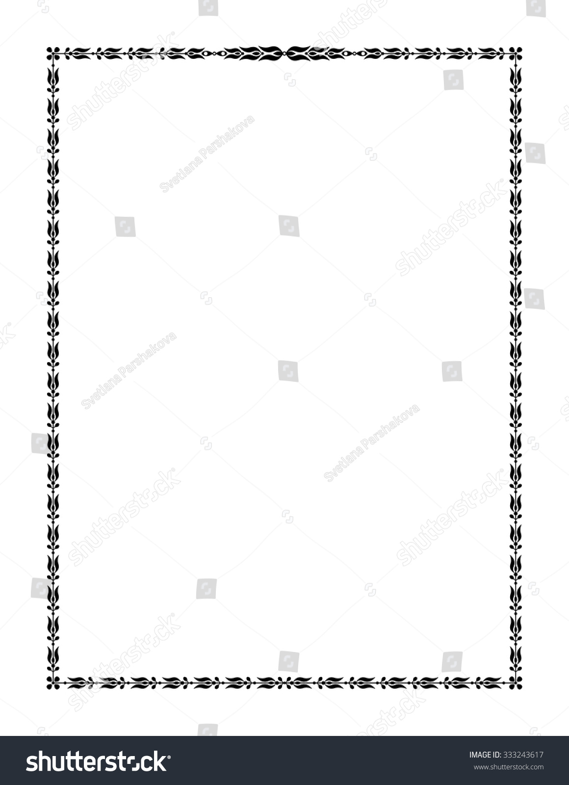 Black Decorative Frame Letter Page Format: vector de stock (libre de ...