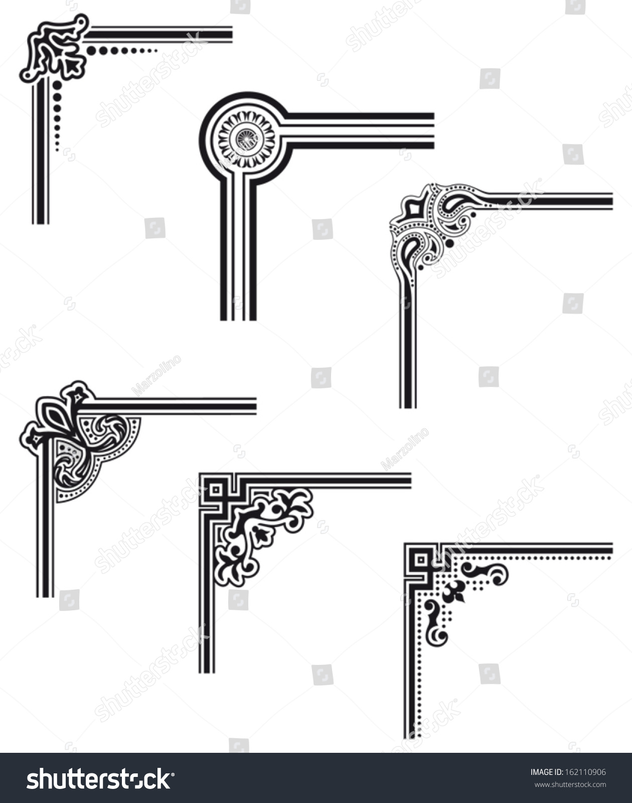 Black Decorative Vector Frame Corners Stock Vector (Royalty Free ...