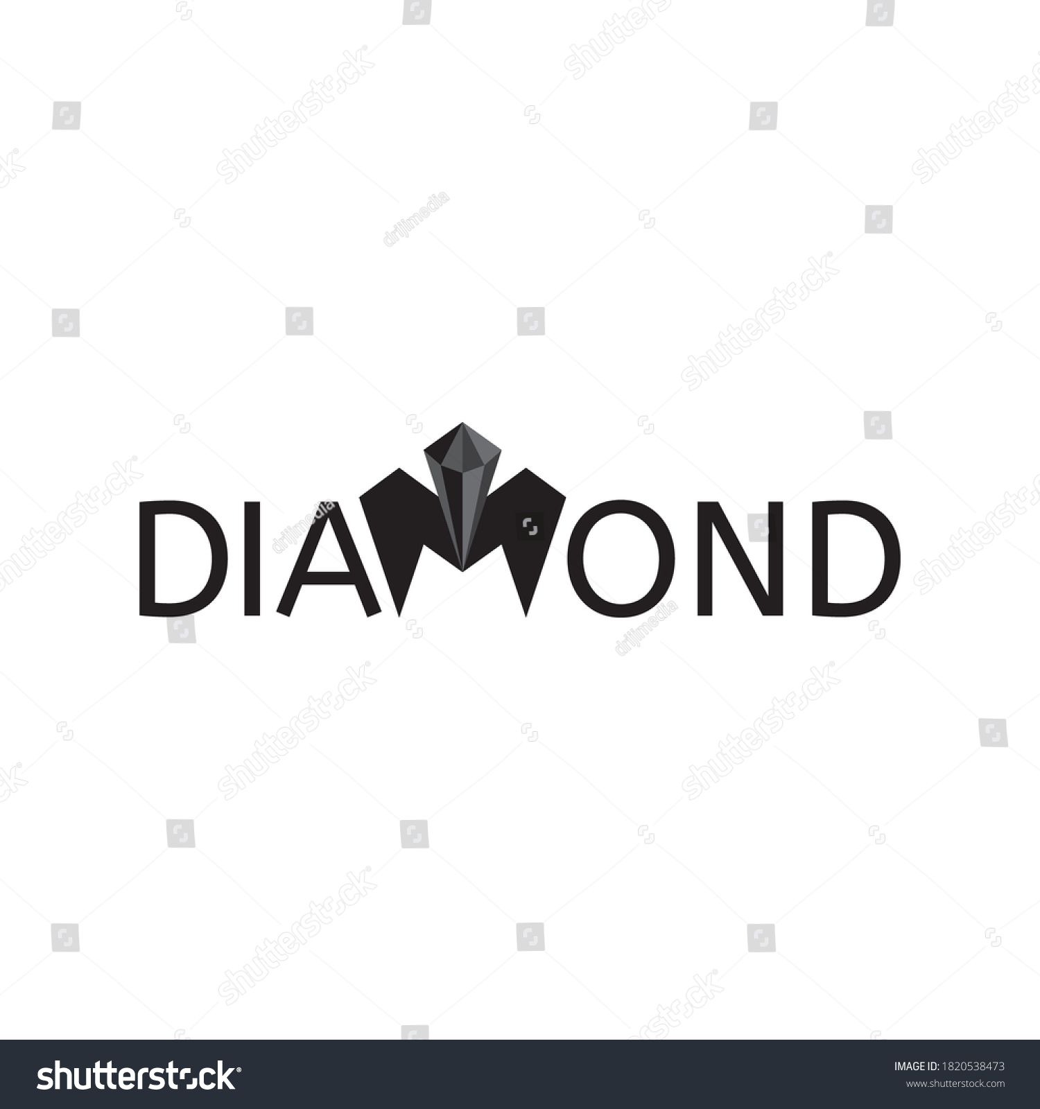 Black Diamond Logo Design Vector Stock Vector (Royalty Free) 1820538473