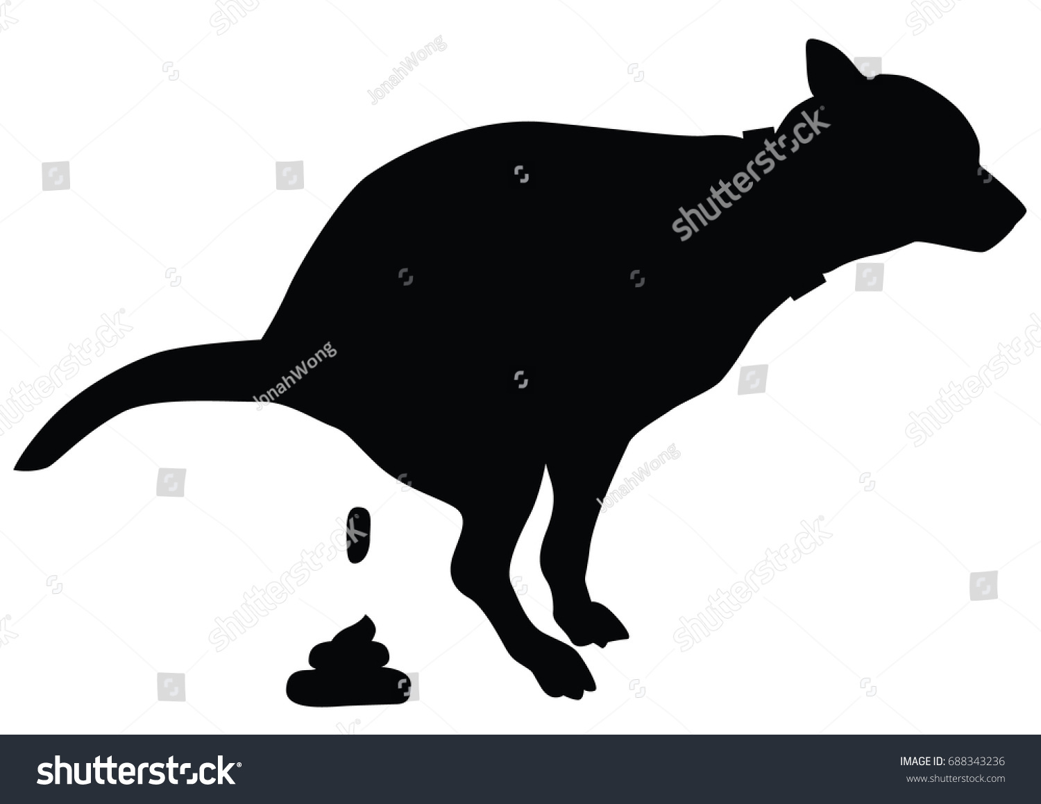 Black Dog Pooping Vector Icon Stock Vector (Royalty Free) 688343236