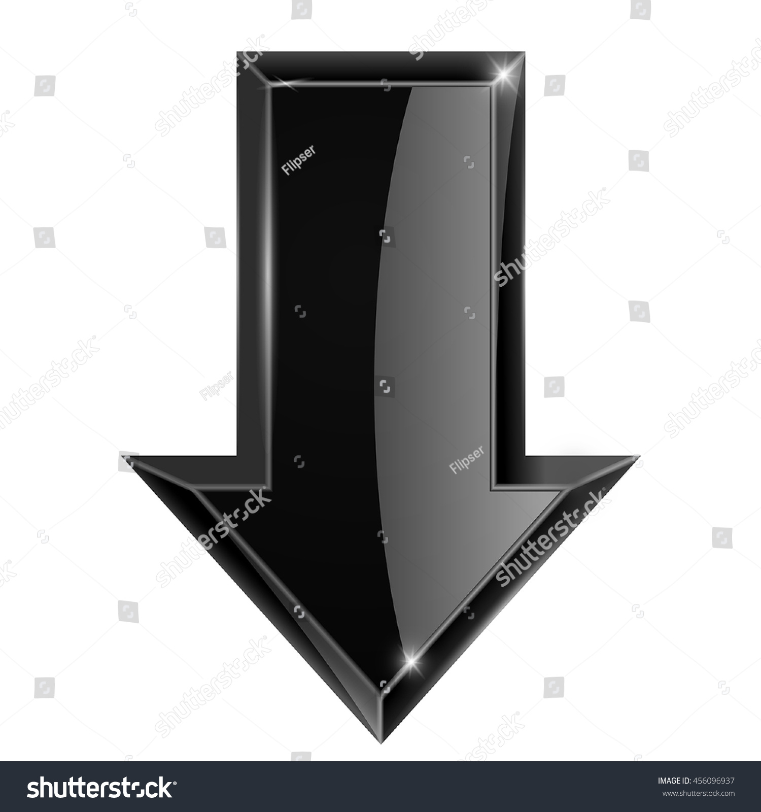 Black Down Arrow Vector Illustration Isolated Stock Vector (Royalty ...