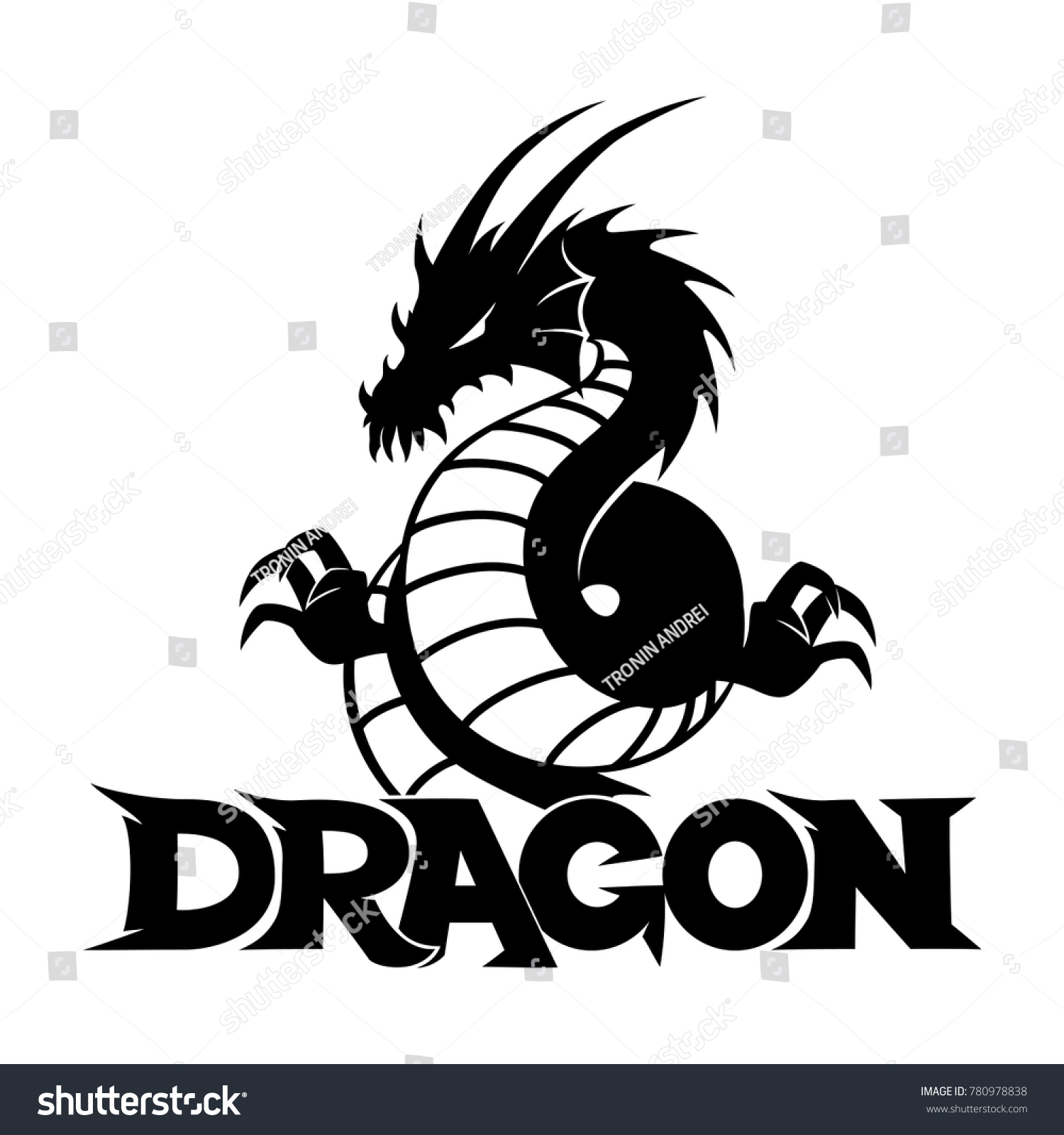 Black Dragon Sign Stock Vector (Royalty Free) 780978838
