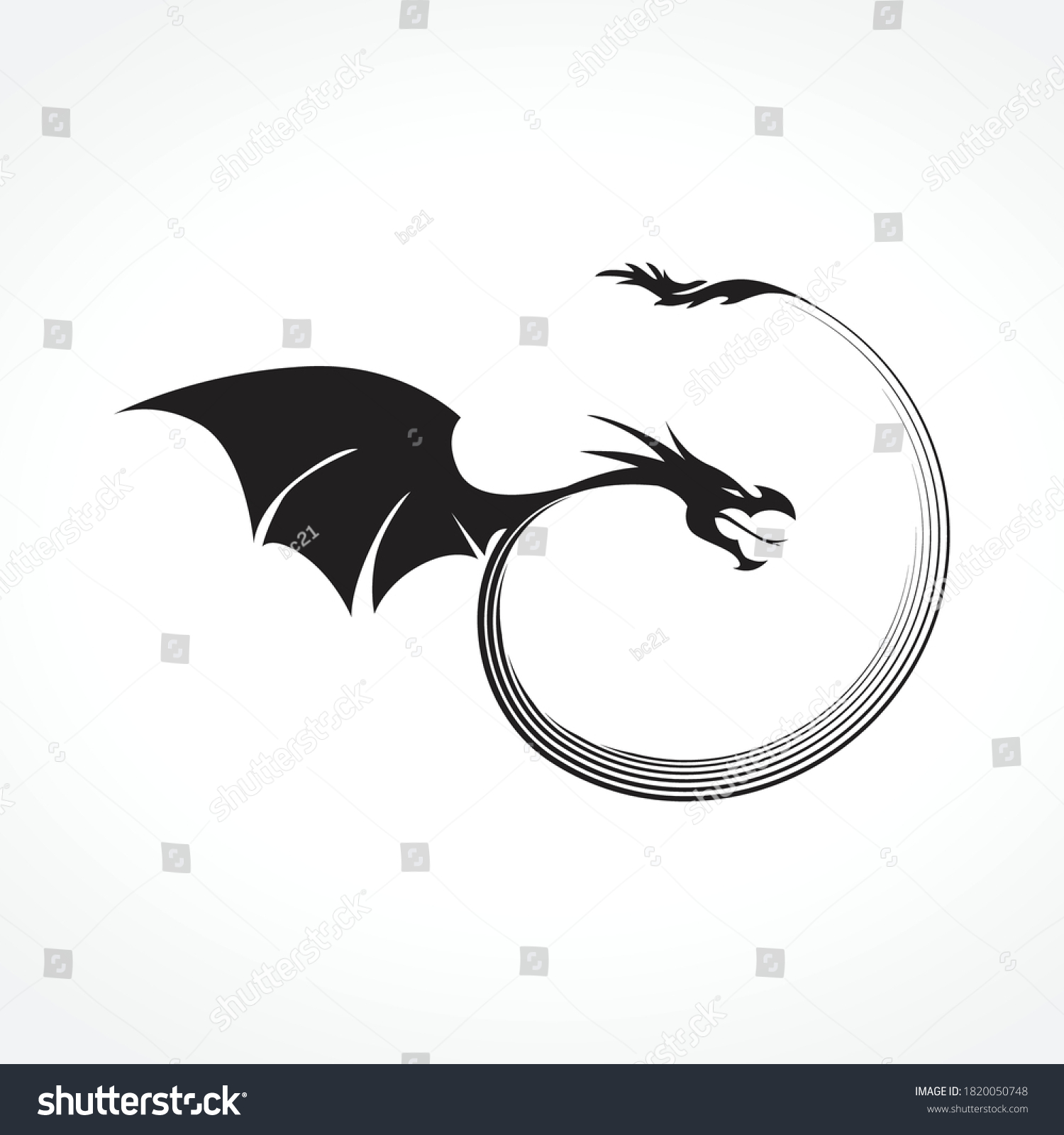Black Dragon Vector Graphic Design Element Stock Vector (Royalty Free ...