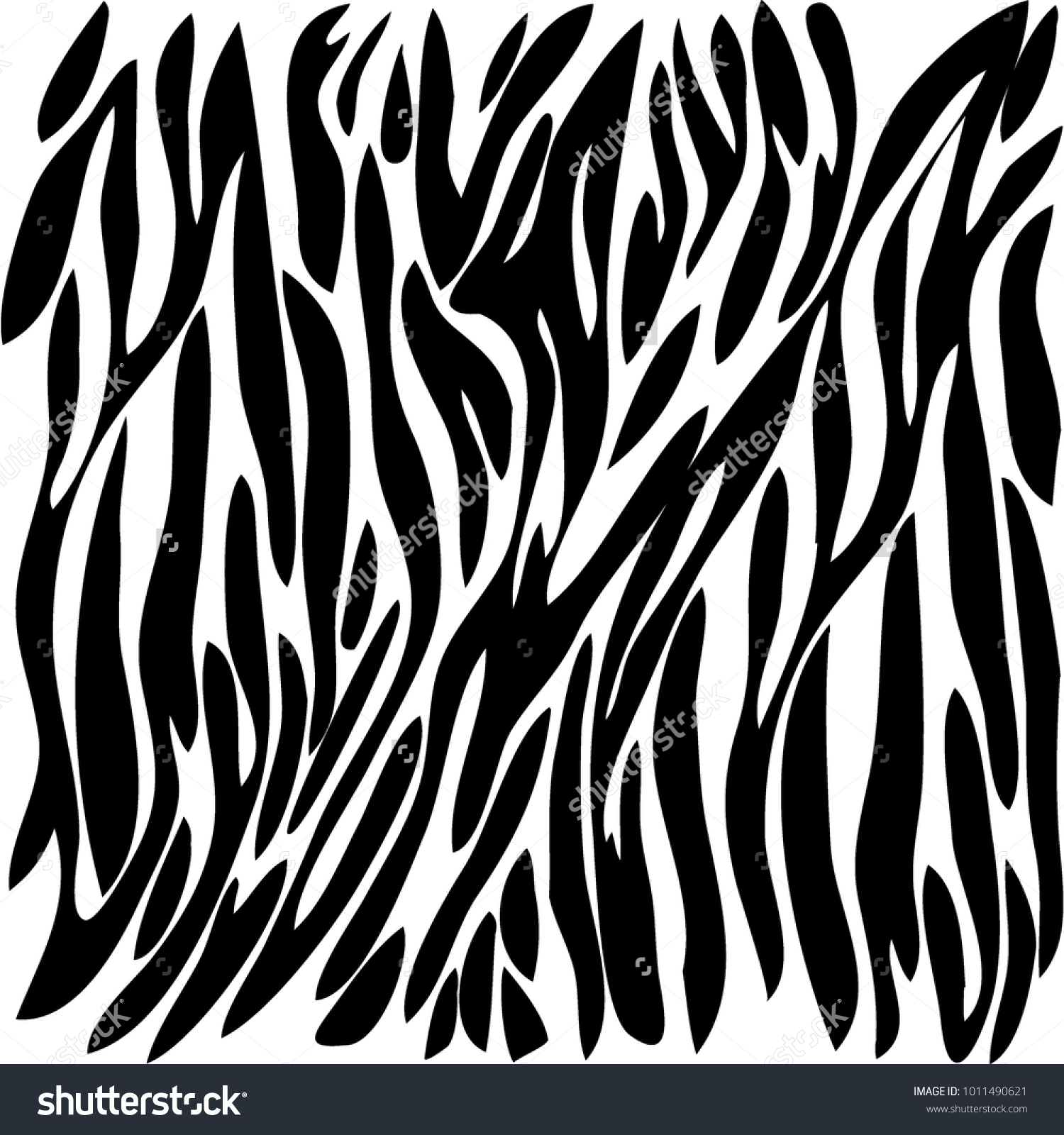 Black Drawing Color Zebra Square Stock Vector (Royalty Free) 1011490621 ...