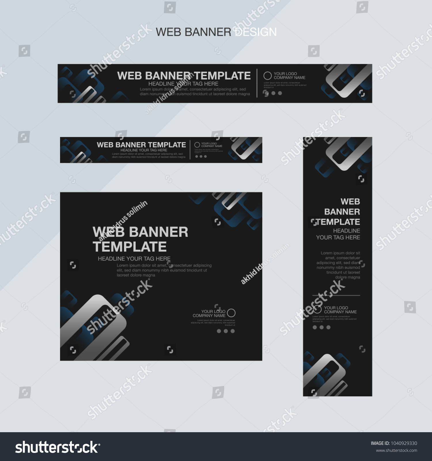 Black Elegant Web Banner Template Stock Vector (Royalty Free ...