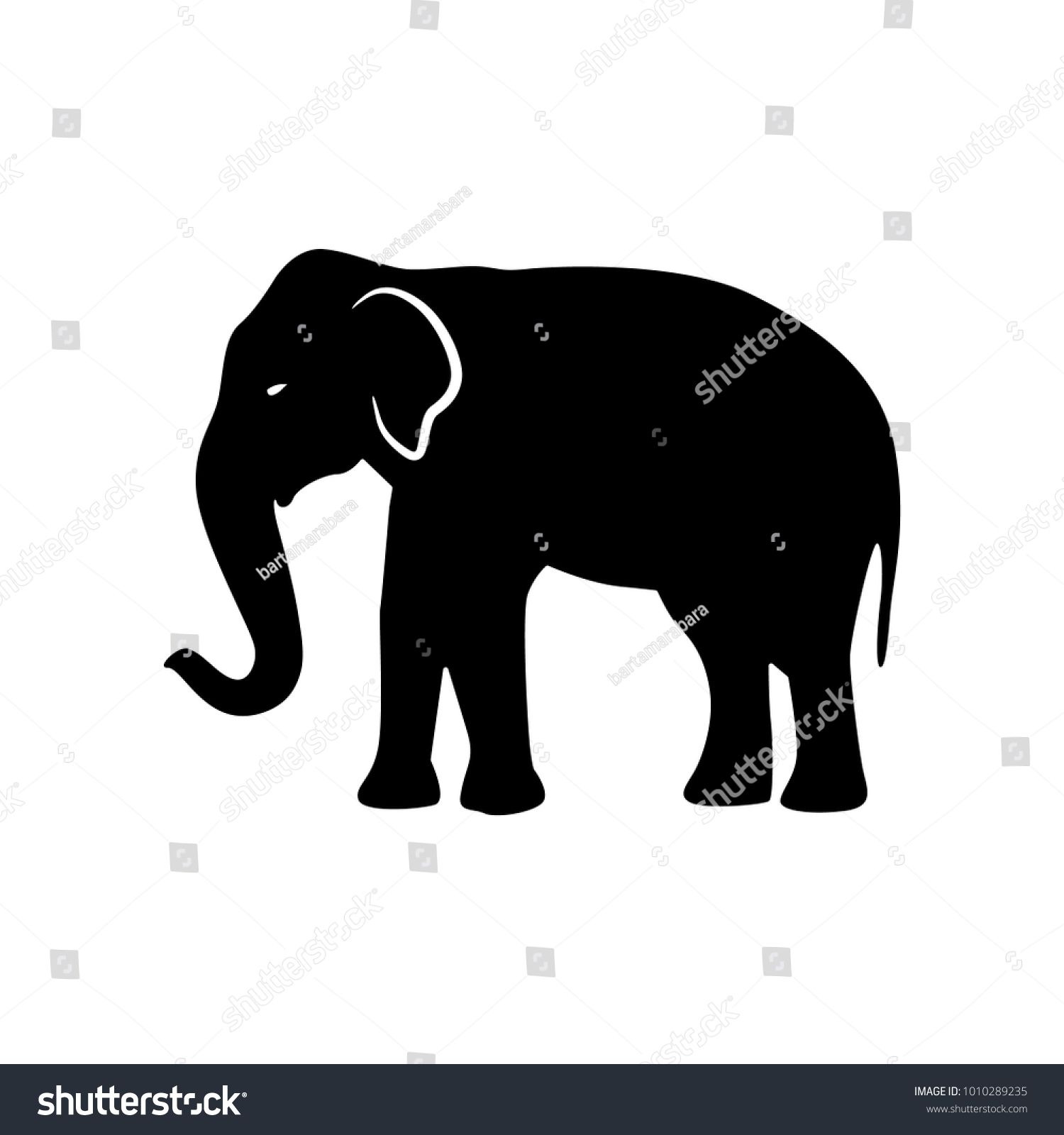 Black Elephant Silhouette Vector Shadow Laser Stock Vector (Royalty ...