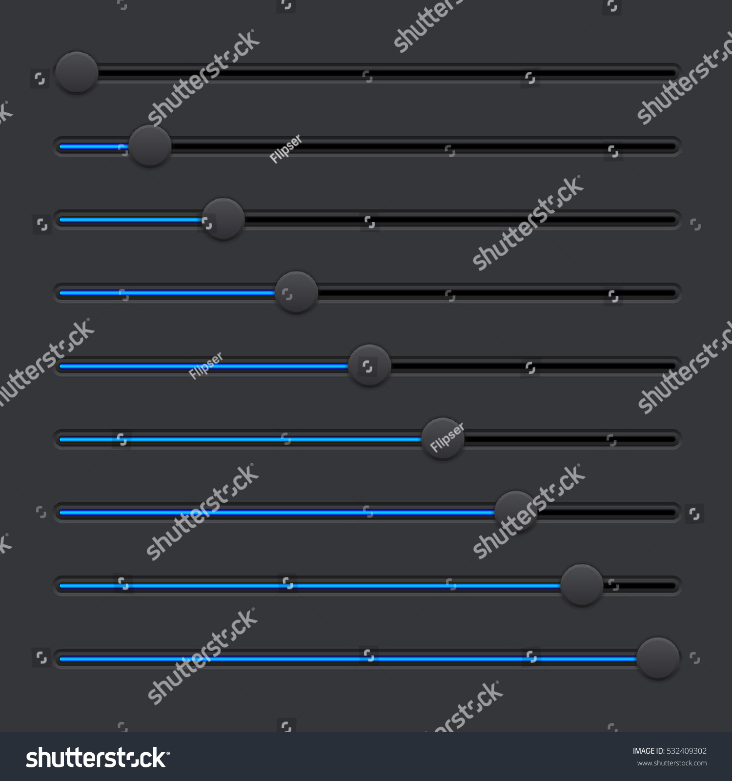 Black Equalizer Blue Slider Buttons Vector Stock Vector (Royalty Free ...