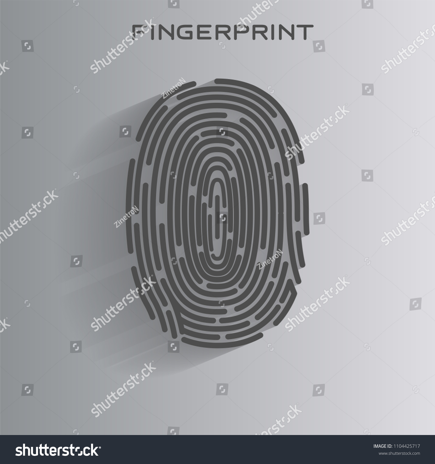 Black Fingerprint Identification Symbol Vector Stock Vector (Royalty ...