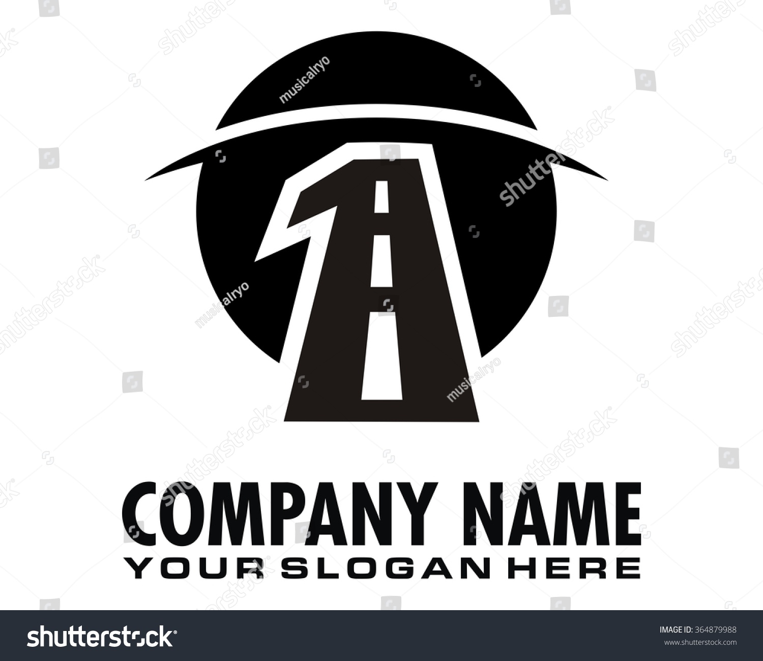 Black First One Road Image Logo Stock Vector (Royalty Free) 364879988 ...